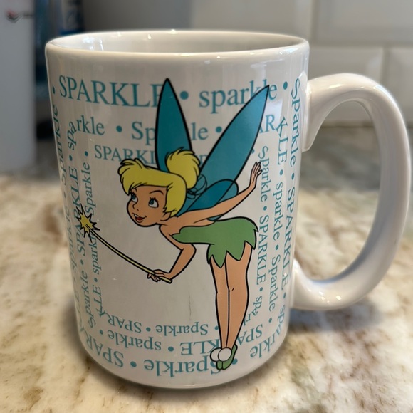 Disney | Kitchen | Vintage Disney Tinkerbell Tink White Sparkle Fairy ...